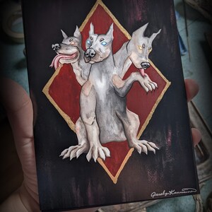 Cerberus Watercolor Print Illustration Hades Greek - Etsy