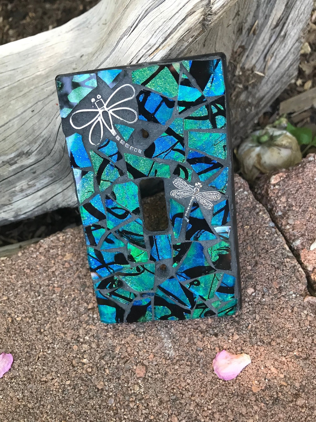 Dragonfly Mosaic Light Switch Cover/mosaic Light Switch Plate/single ...