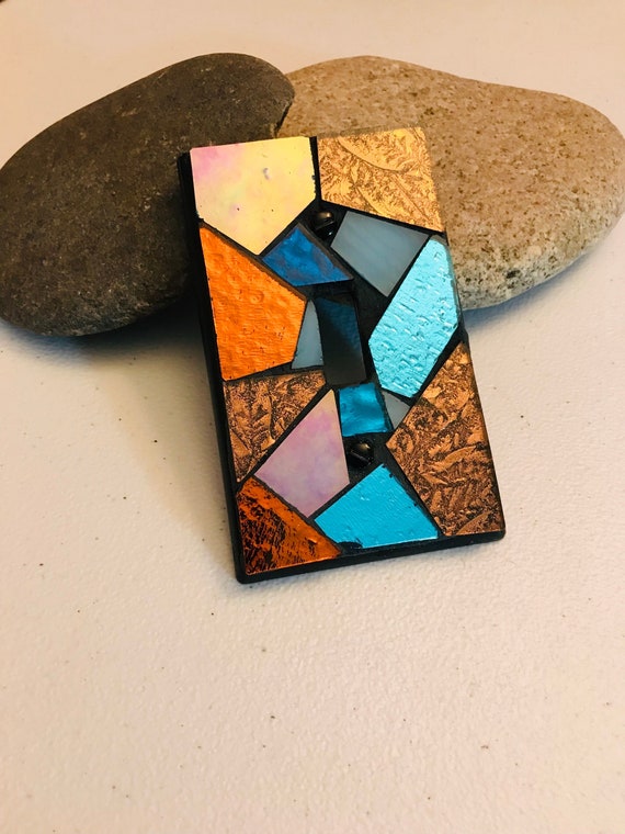 Mosaic Light Switch Plate/turquoise and Copper Mosaic Light - Etsy