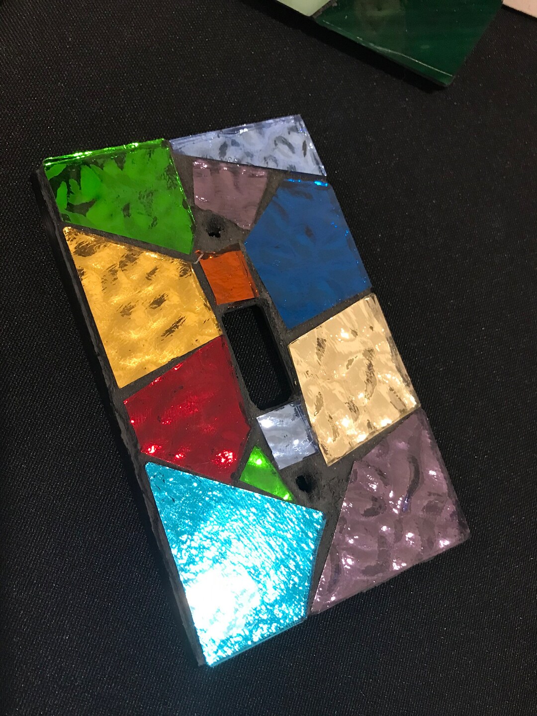 Mosaic Light Switch Plate/mirror Glass Mosaic Light Cover/single Toggle ...