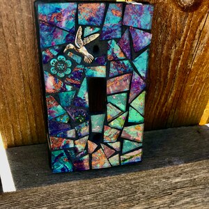 Hummingbird Mosaic Light Switch Plate/mosaic Light Switch Cover/mosaic ...