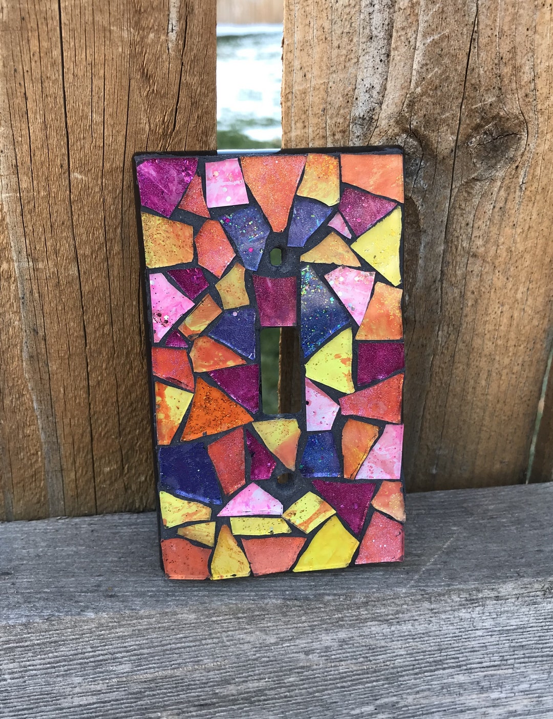 Mosaic Light Switch Plate/enameled Glass/mosaic Light Switch Cover ...