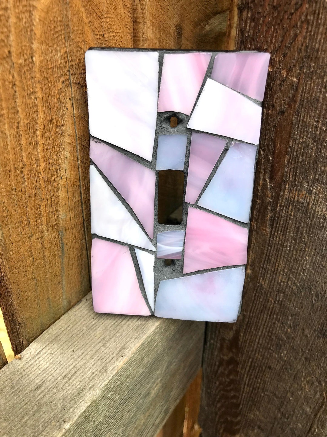 Mosaic Light Switch Cover/pink Mosaic Light Switch Plate/single Toggle ...