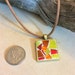 Hand Cut Glass Mosaic Pendant Necklace: Copper Bezel, Suede Cord - Etsy