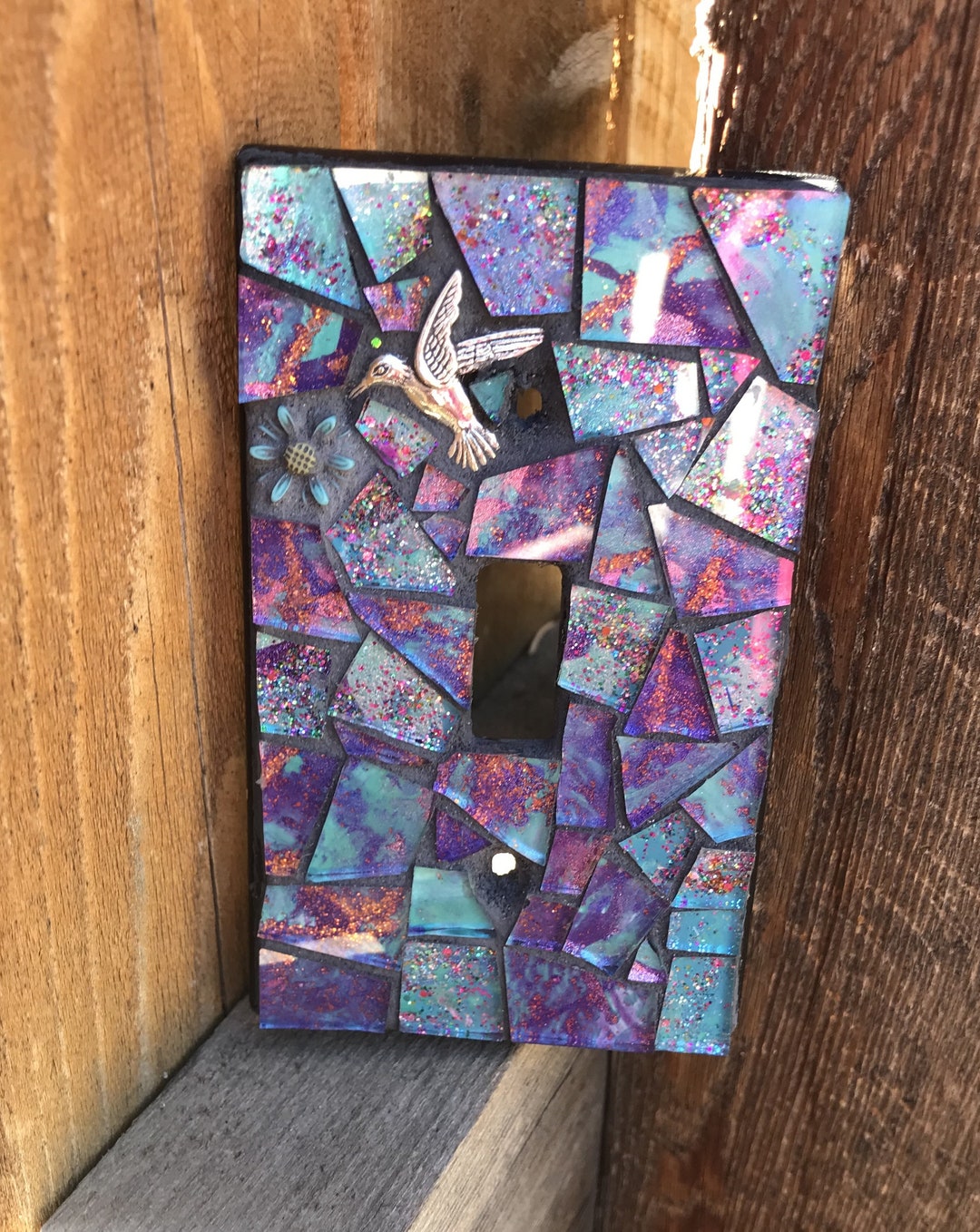 Hummingbird Mosaic Light Switch Plate/mosaic Light Switch - Etsy