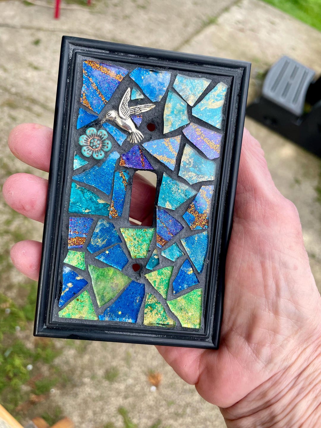 Hummingbird Mosaic Light Switch Plate/mosaic Light Switch Cover/mosaic ...