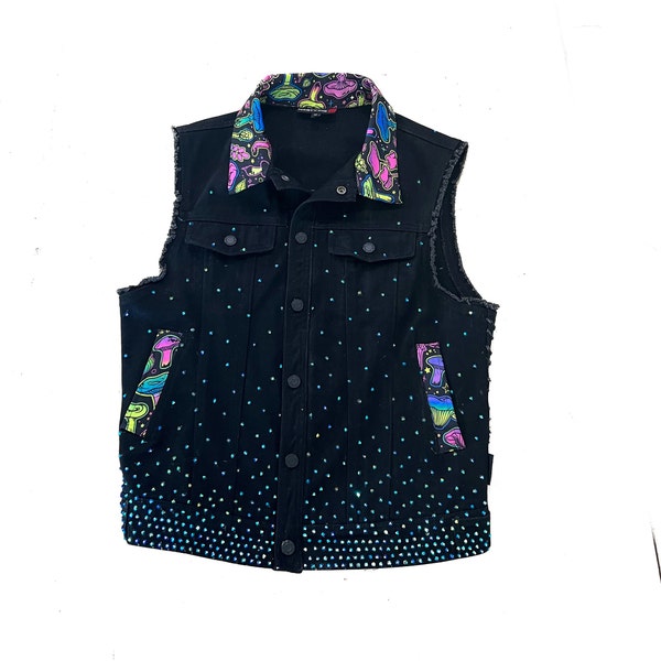 Rhinestone Vest - Etsy