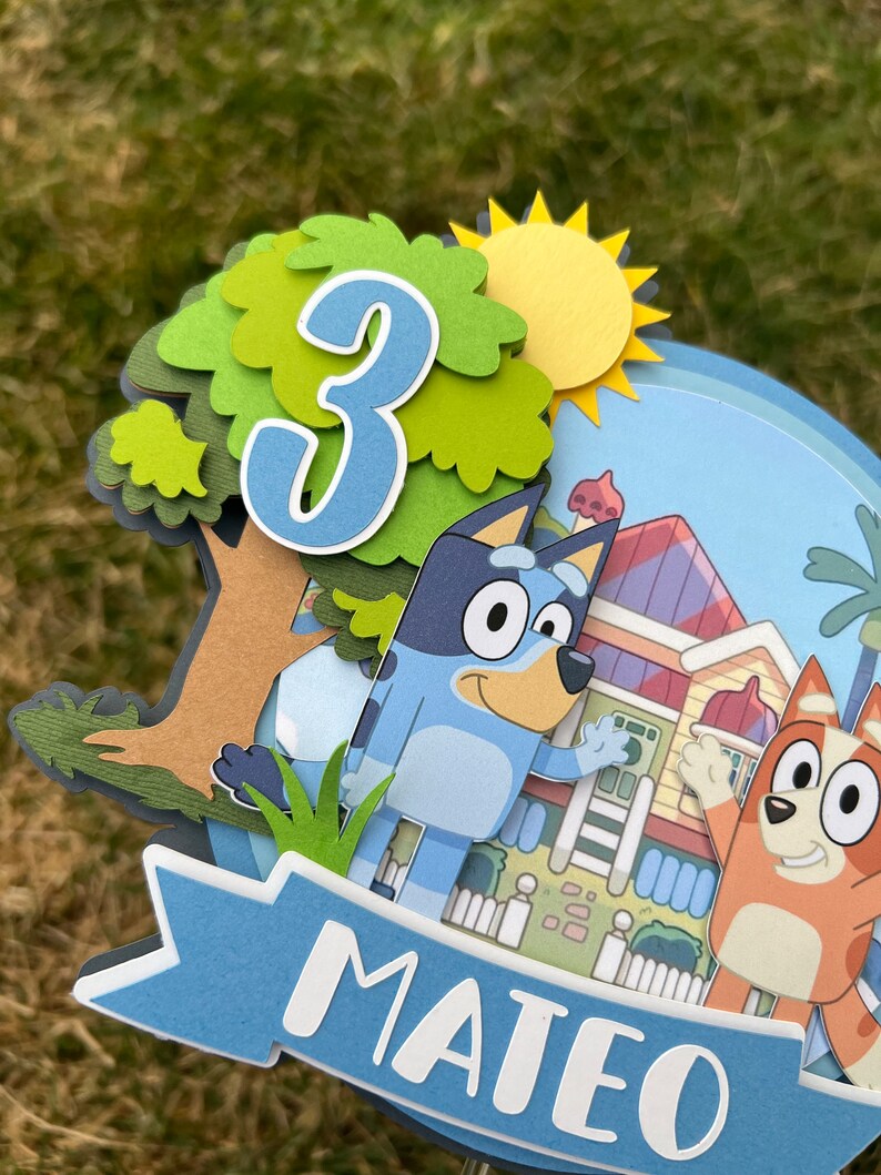 Bluey Inspired Cake Topper - Etsy UK