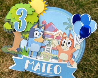 BLUEY CAKE TOPPER Bluey Themed Birthday for Her Girls - Etsy