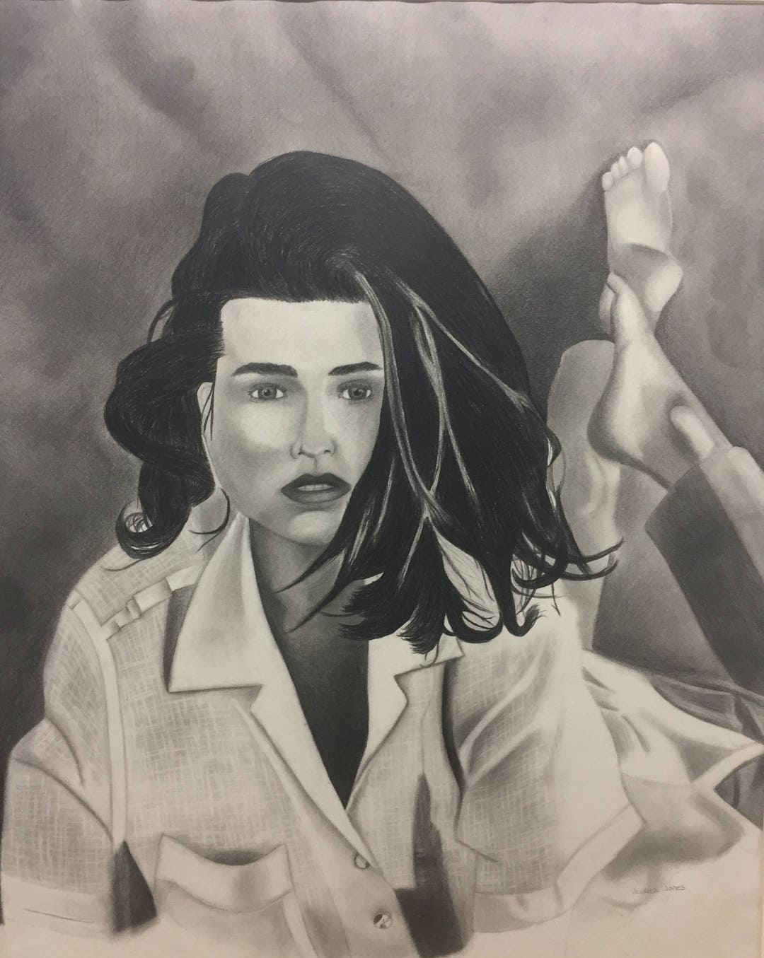 Lying Lady Drawing - Etsy