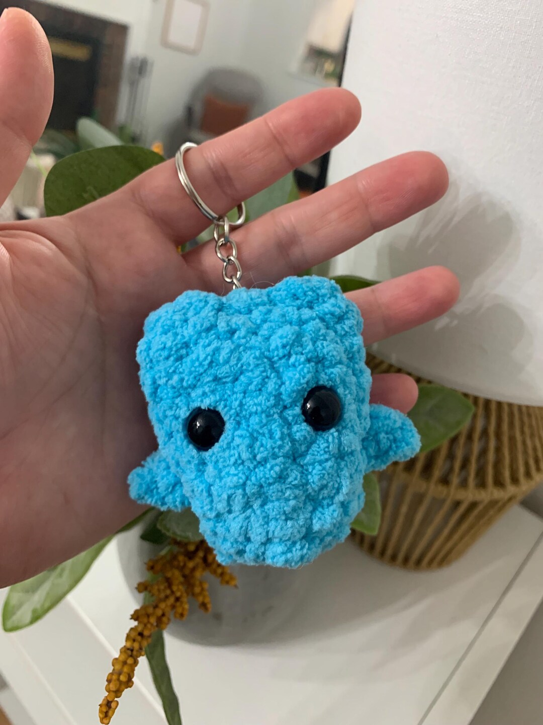 Cute Liquid Teal Crochet Keychain, Gamer Keychain, Amigurumi Keychain ...
