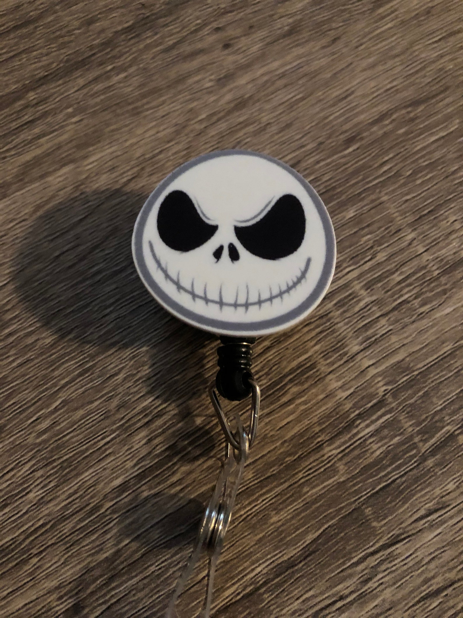 Skeleton Head Badge Reel. Work Badge Reel, Flair, Skull - Etsy