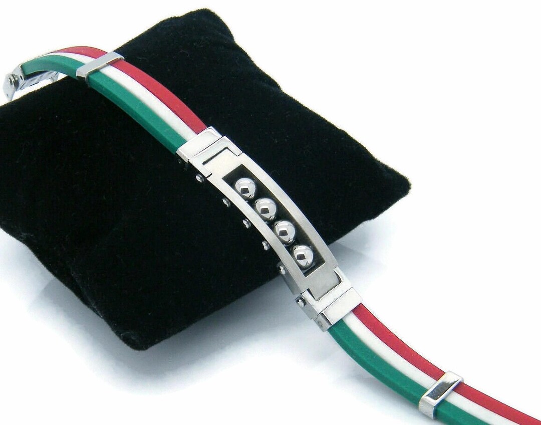 Elegant Italian Flag Stainless Steel Wristband - Patriotic 316L Jewelry ...