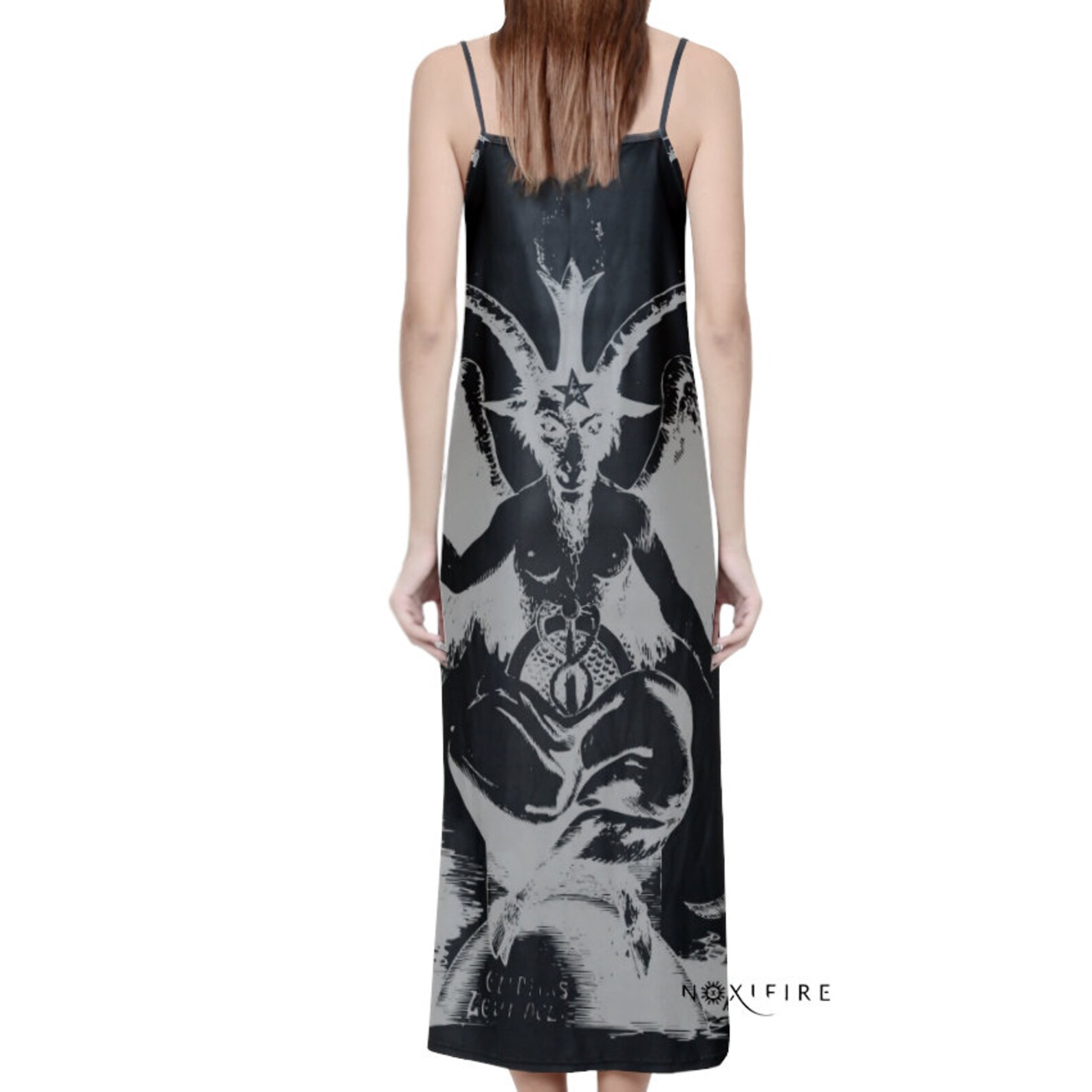 Witchy Robe Dress Silky Baphomet Long Cami Dress / Occult | Etsy