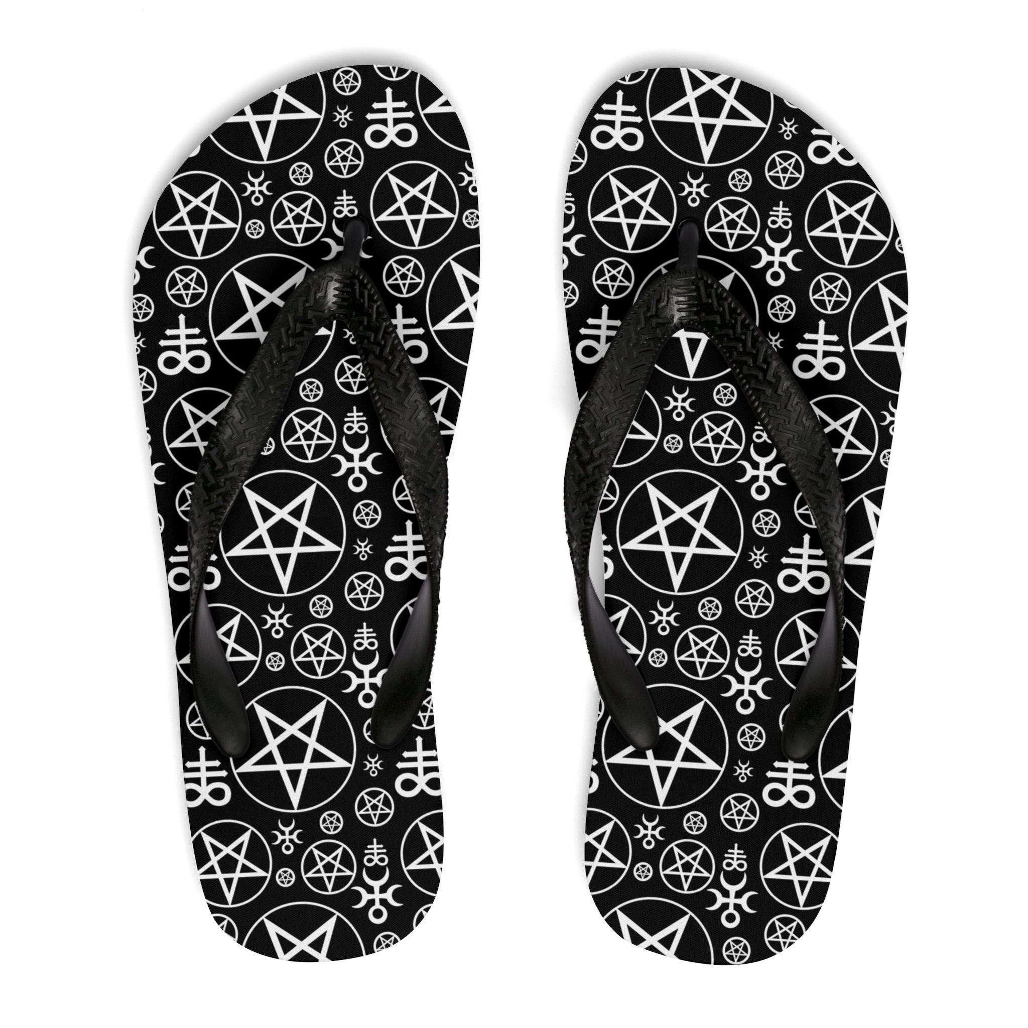 Satanic Flip Flops / Occult Style Witchy Thong Sandals - Etsy UK