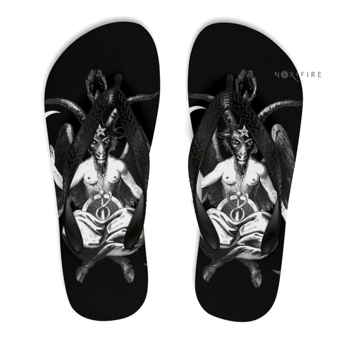 Satanic Flip Flop Sandals Luciferian Satan Occult Baphomet | Etsy