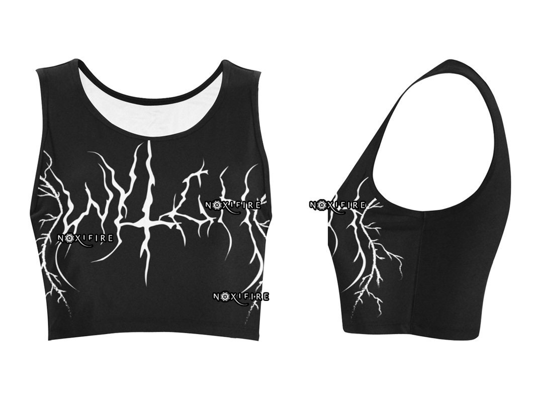 Witch Fitted Crop Top Black Metal Style Nugoth Wytch Sleeves Tee - Etsy