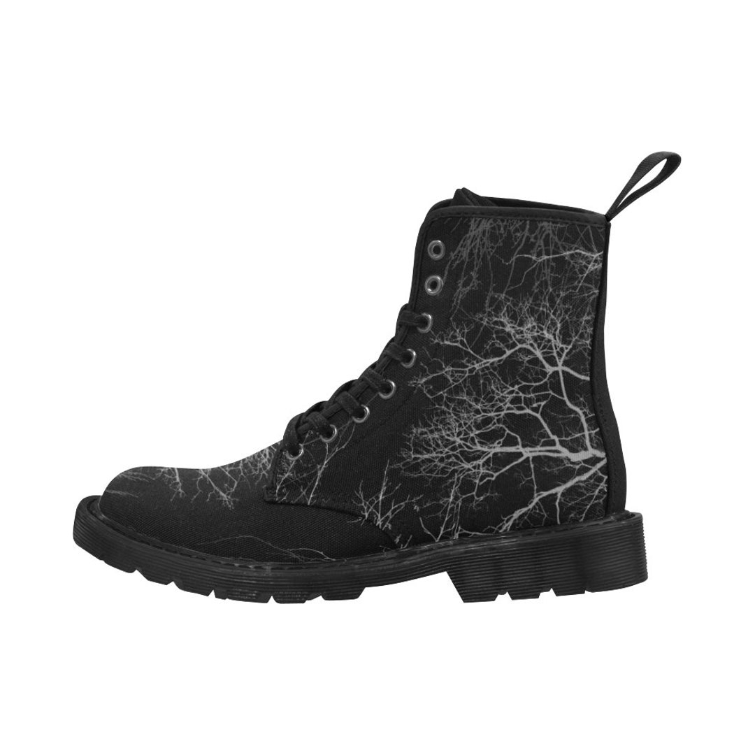 Witchy Tree Print Boots Occult Fashion Shoes, Black Metal, Witchy ...