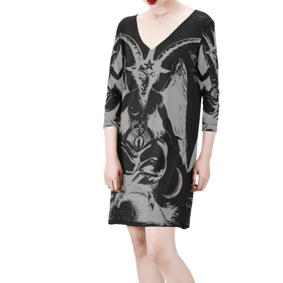 Satanic Tunic Dress Witchy Baphomet Alchemy Silky Ritual - Etsy
