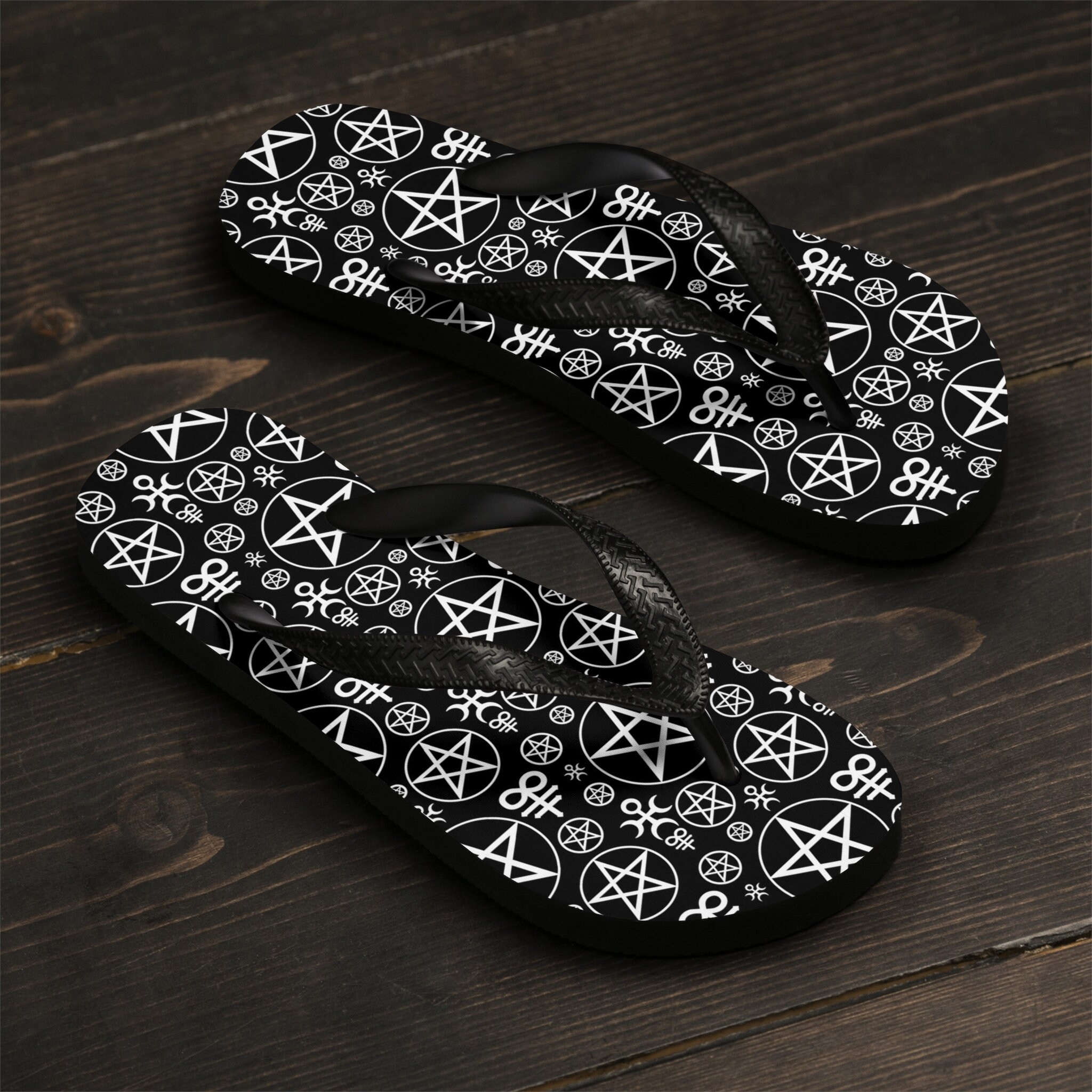 Satanic flip flops / occult style witchy thong sandals | Etsy