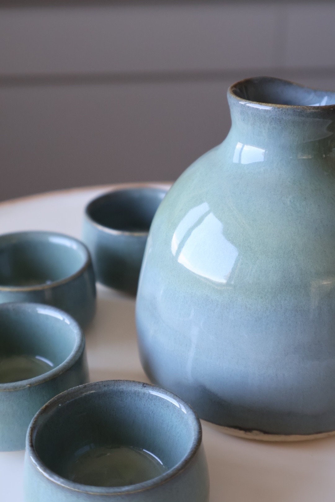 Made to Order Japanese Inspired Sake Set Handmade Blue Sake Set With 2 ...