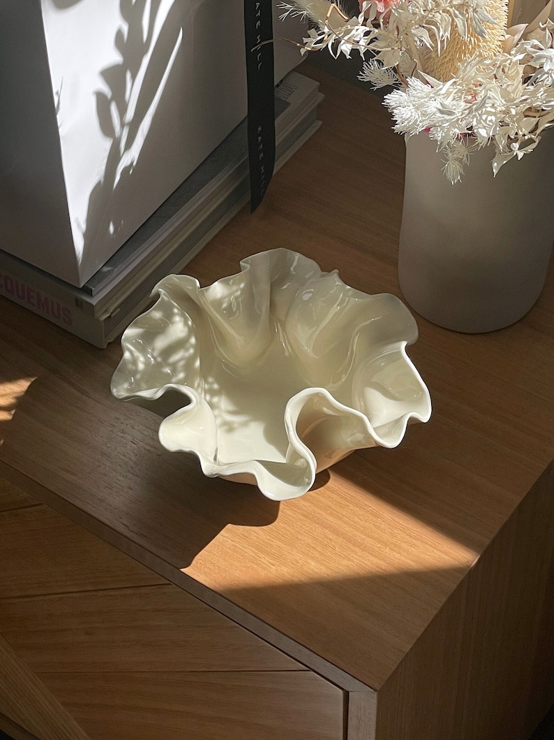 Ceramic Wavy Bowl Handmade Bowl Decorative Bowl Decorative Trays ...