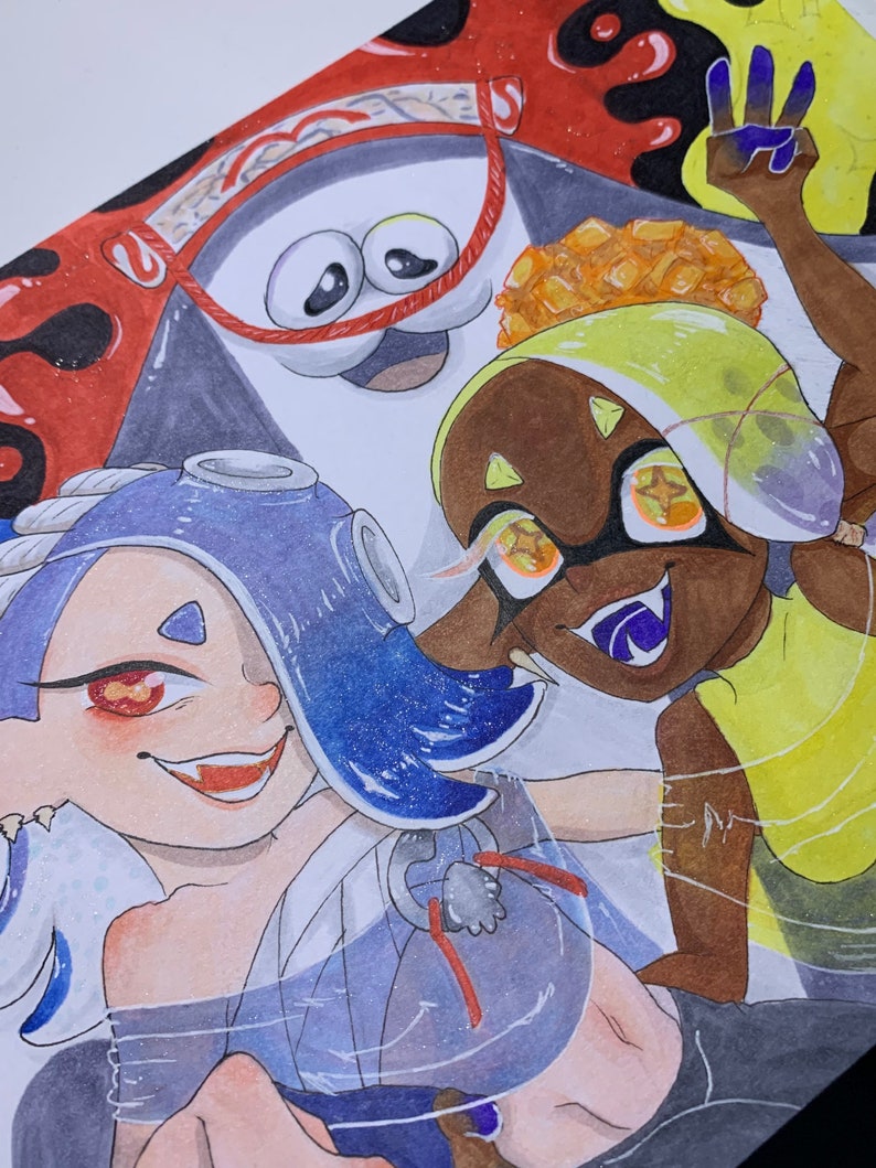Splatoon 3 Deep Cut Original Drawing - Etsy
