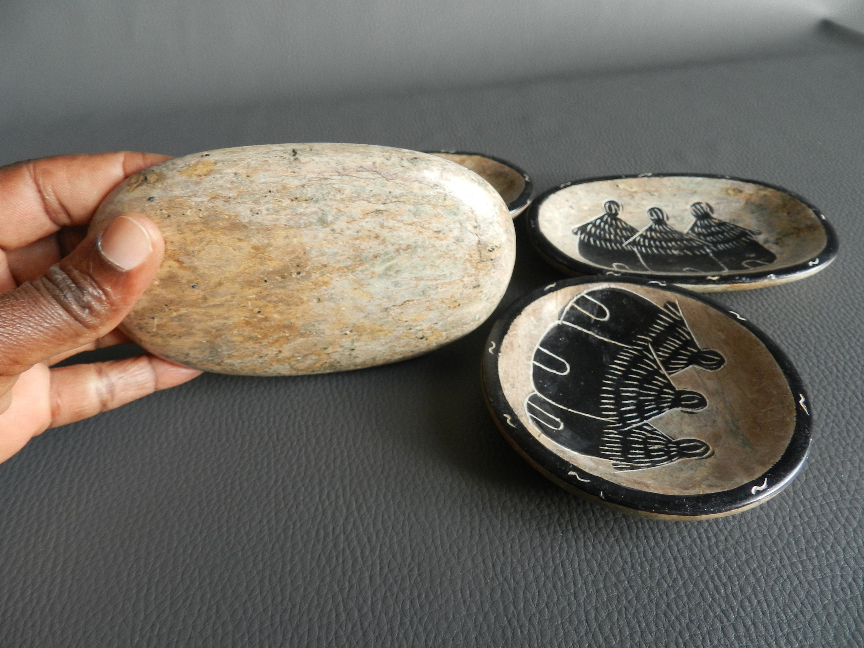 Talc Stone Soap Holder Natural Box Tuareg Rhinoceros Stone Empty Bowl ...