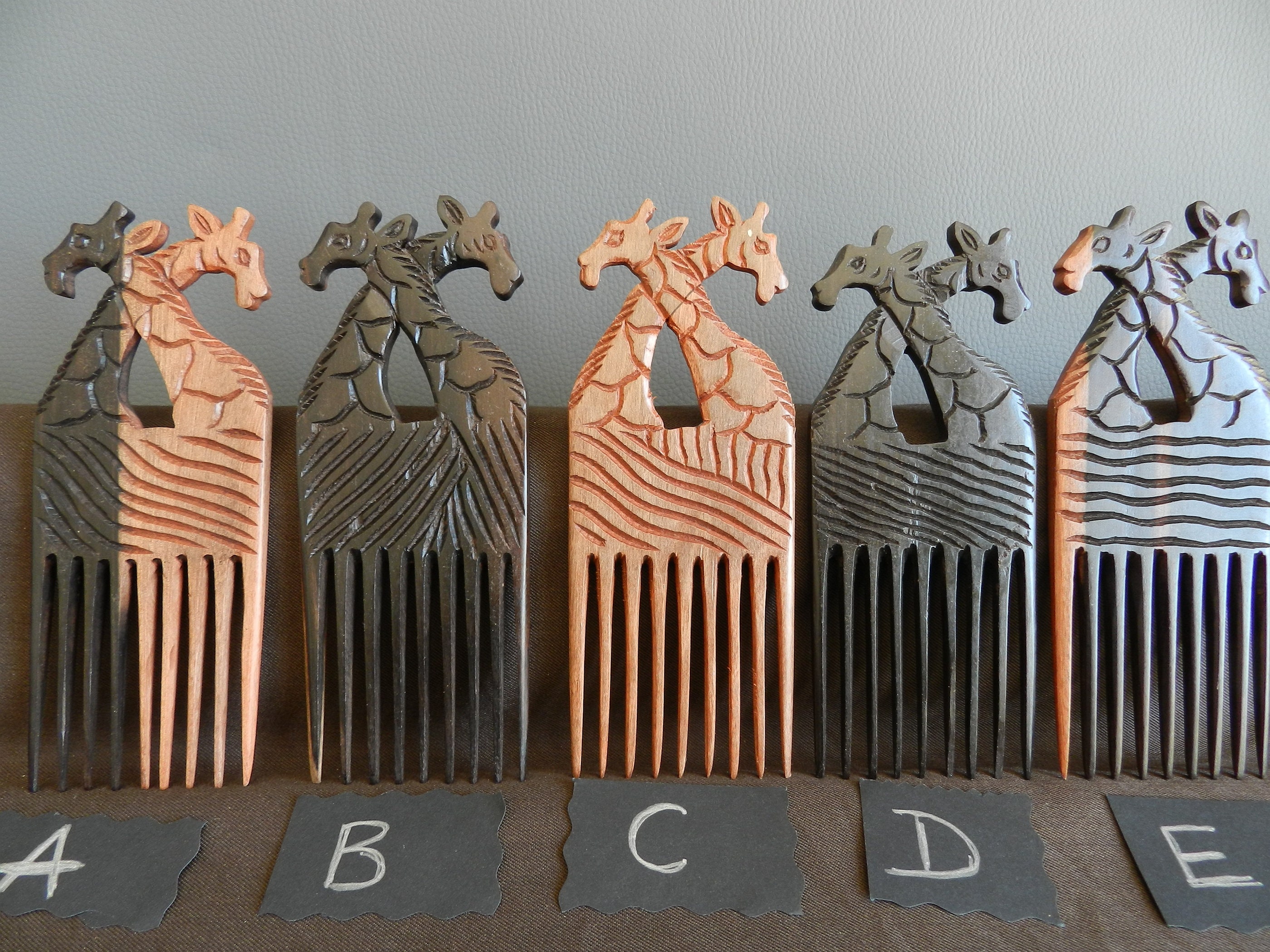 African Lion Hippo Comb in Ebony Wood Chameleon Comb African - Etsy