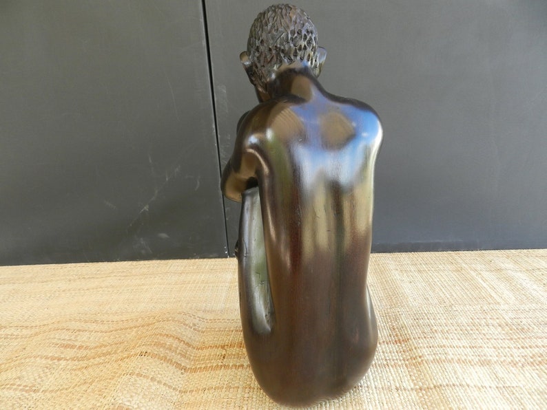 Grand Penseur recroquevillé XXL Homme Sculpture africaine - Etsy France