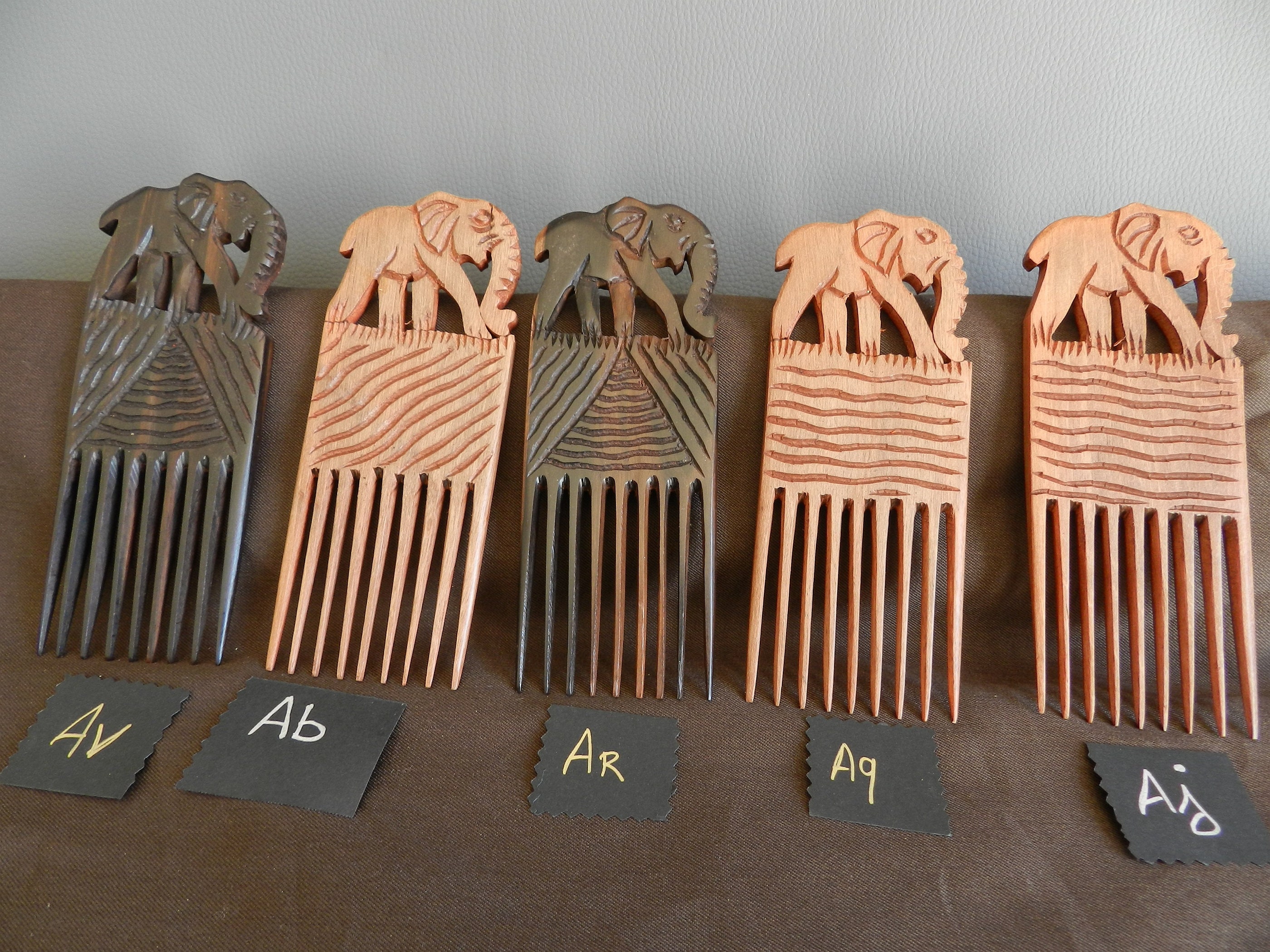 African Comb Ebony Wood Comb Elephant Sculpture Comb African - Etsy UK