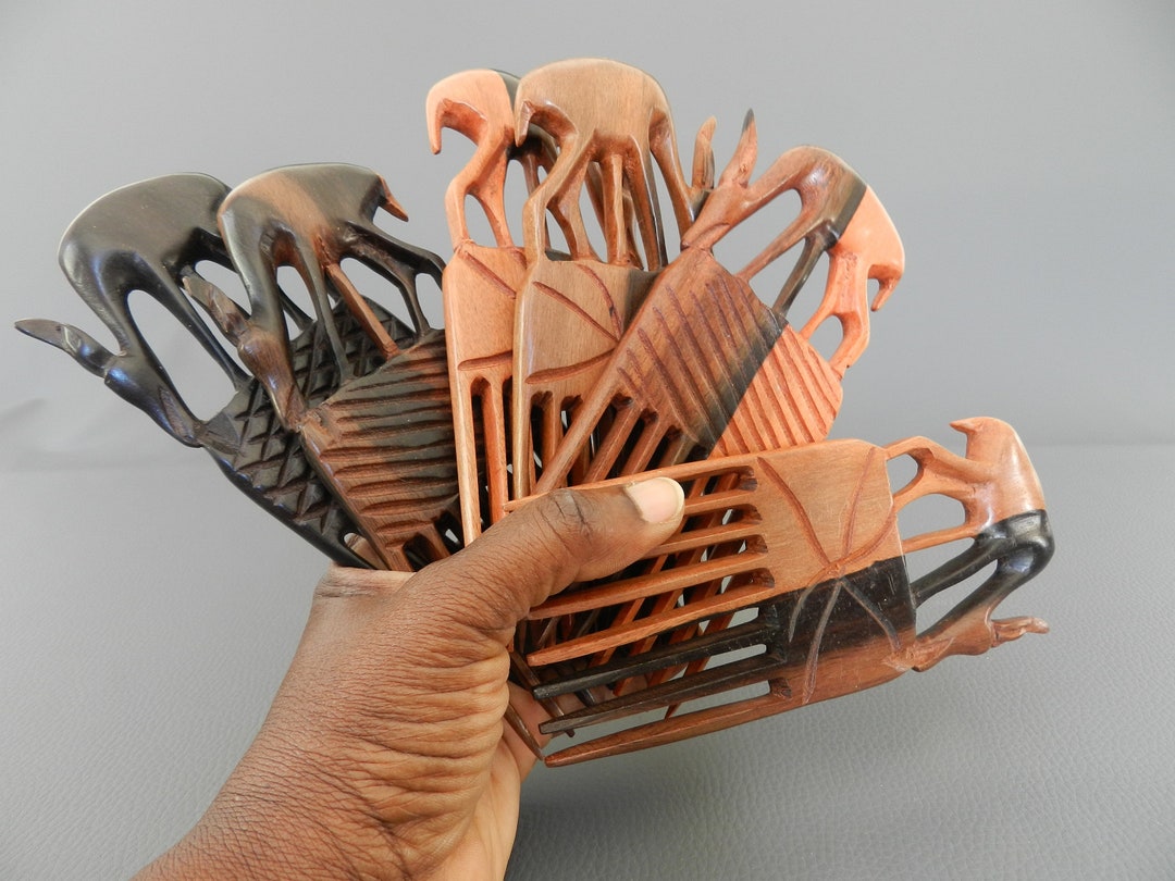 African Comb in Ebony Wood Doe African Sculpture for Decorative Art - Etsy