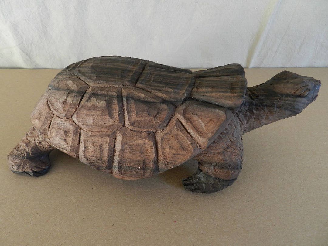 Realistic Natural Wooden Turtle Giant Ebony Wood Sculpture Souvenir ...