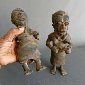 Dwarves Ife Bronze Court Oba Bini Edo Yoruba Black Patina, Oba Ozolua ...