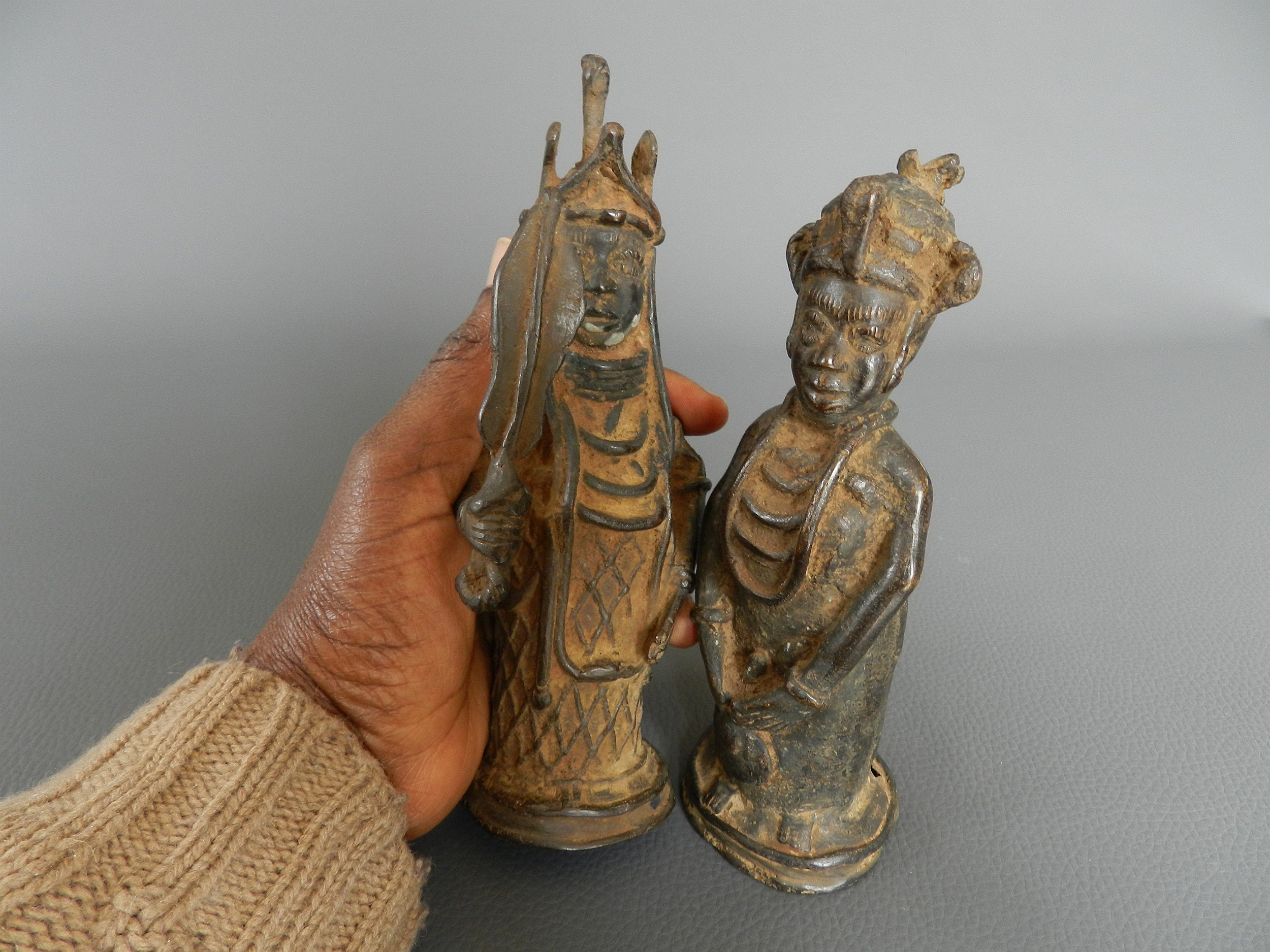 Couple Ife Edo Bronze Bini Benin Eben Oba Osemwende Sword | Etsy