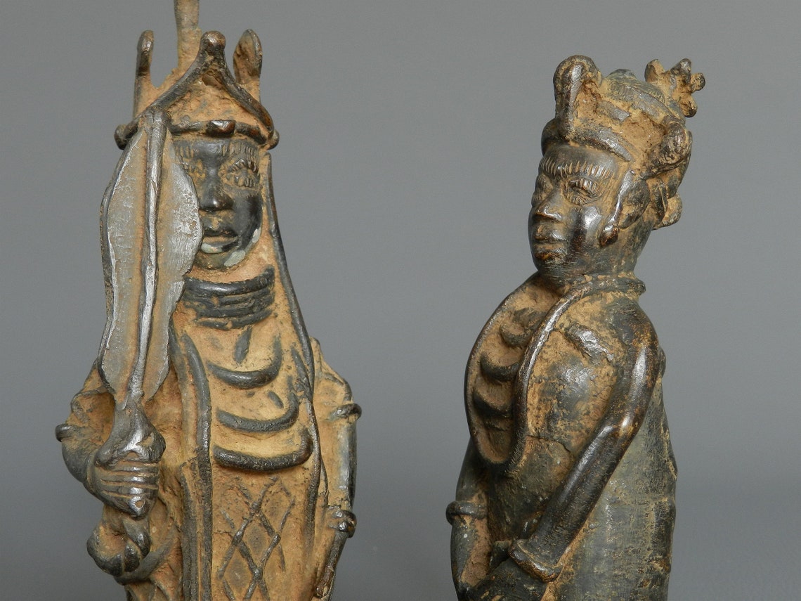 Couple Ife Edo Bronze Bini Benin Eben Oba Osemwende Sword | Etsy