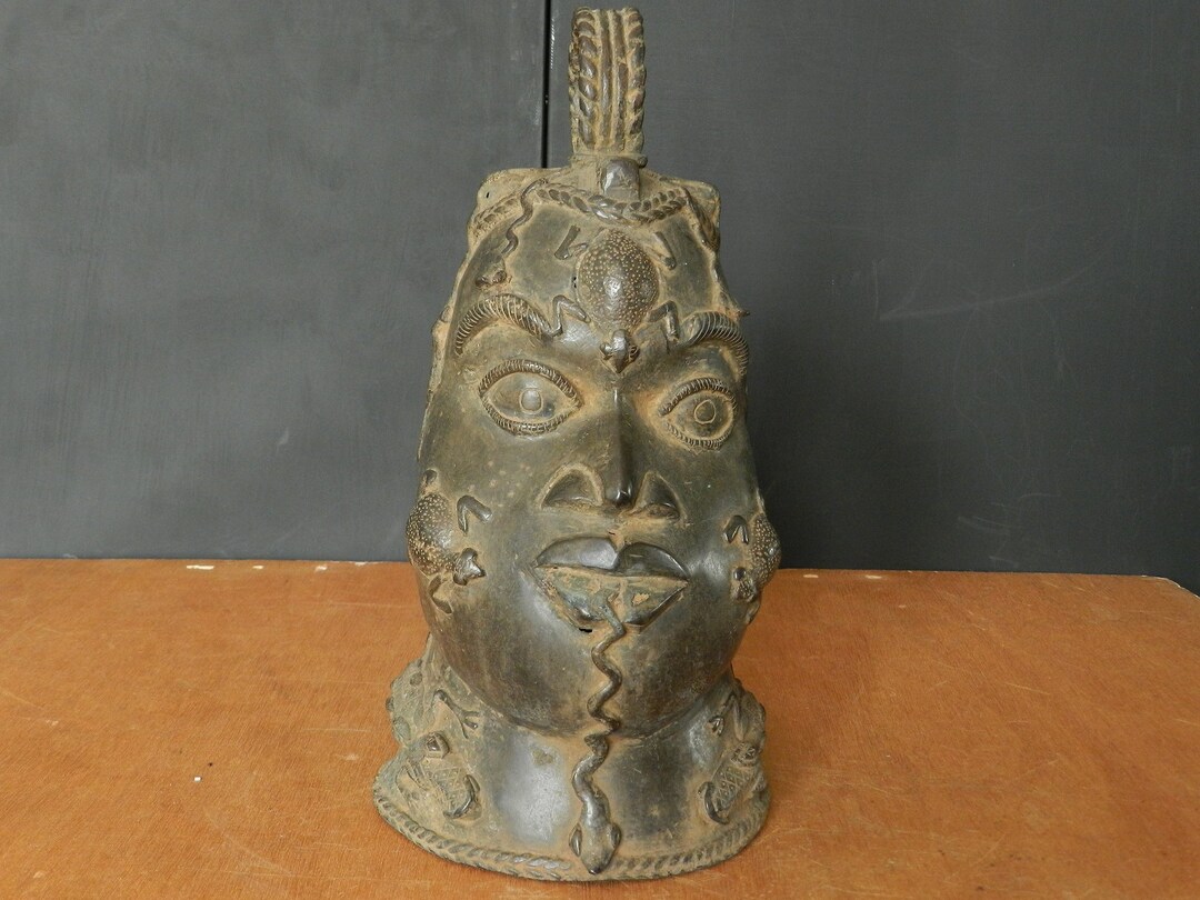 Zoro Head Splendid Bronze Mask, Crocodile Pattern Snake Turtle, Bell ...