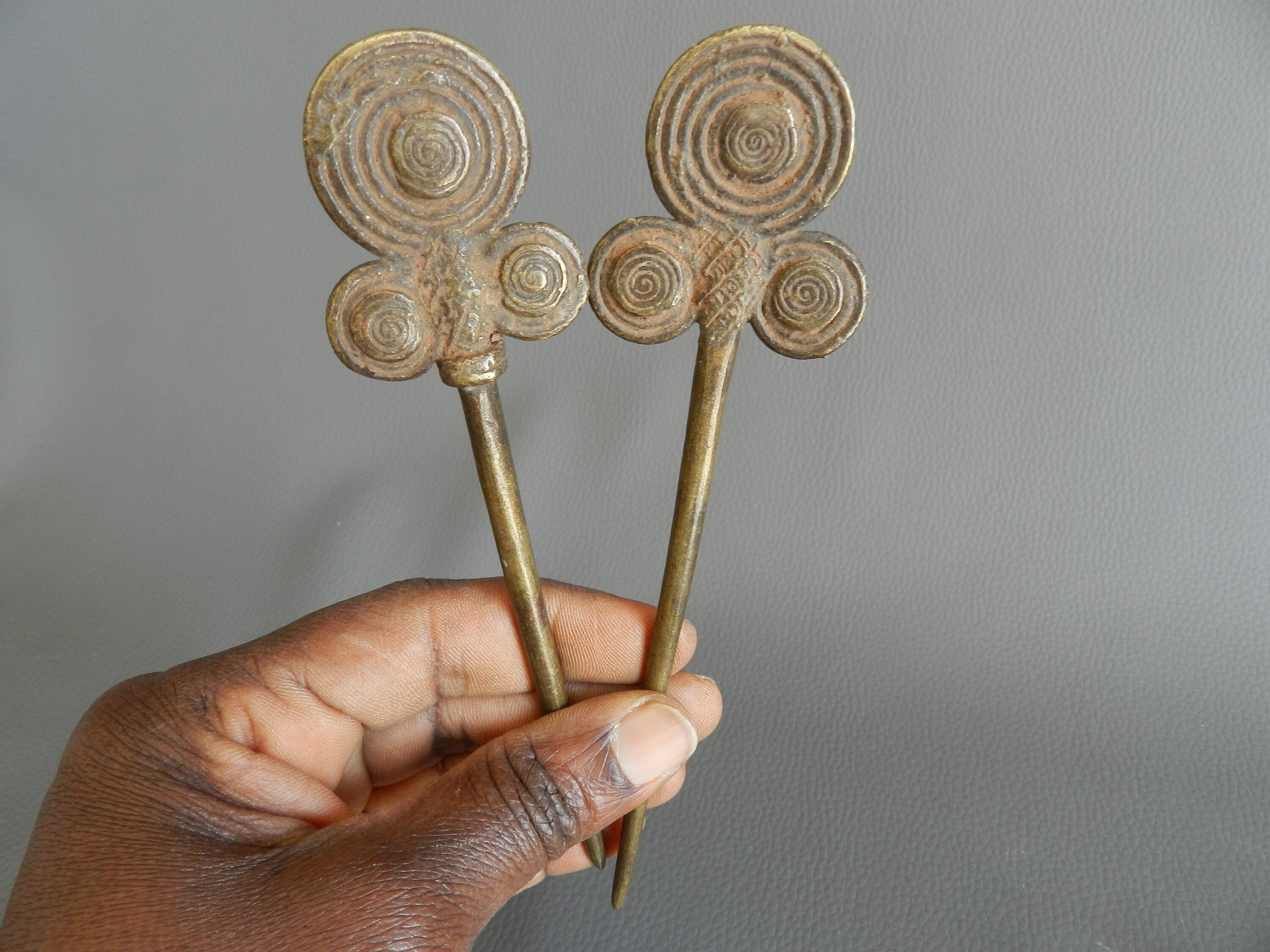 Rare Hair Pick Senoufo Bronze Lost Wax Sculpture, Dogon Bronze ...