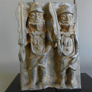 Bronze Plaque Oba Warrior Armor Sword Edo Ife Nigeria, Levant Sword or ...