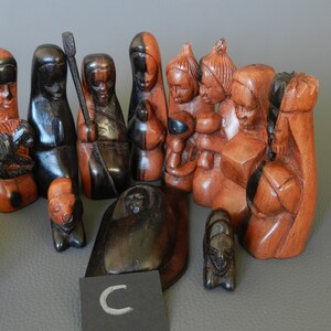 Nativity Scene Santons With 11 Figurines Characters Carved in Brown and ...