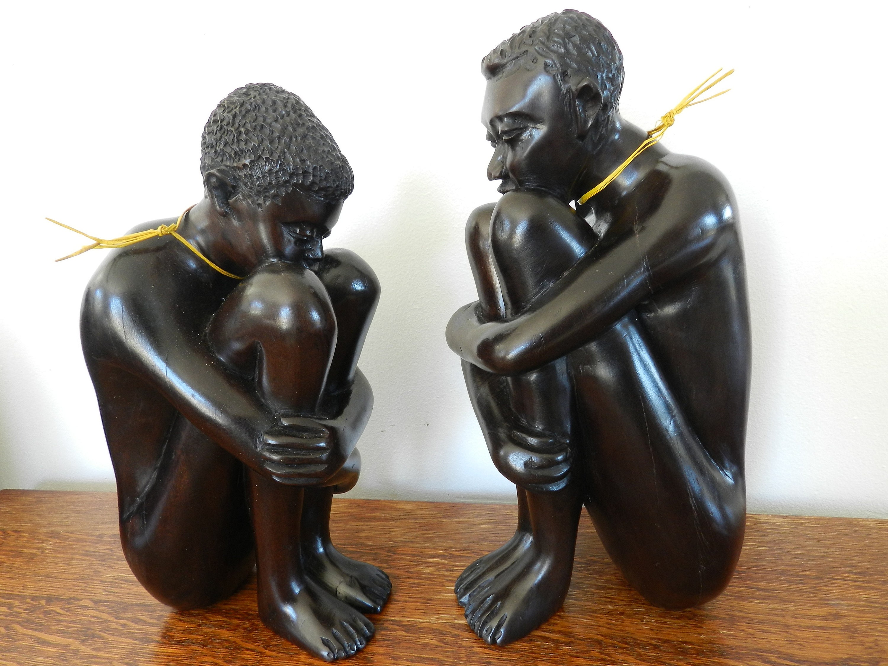 Grand Penseur recroquevillé XXL Homme Sculpture africaine - Etsy France