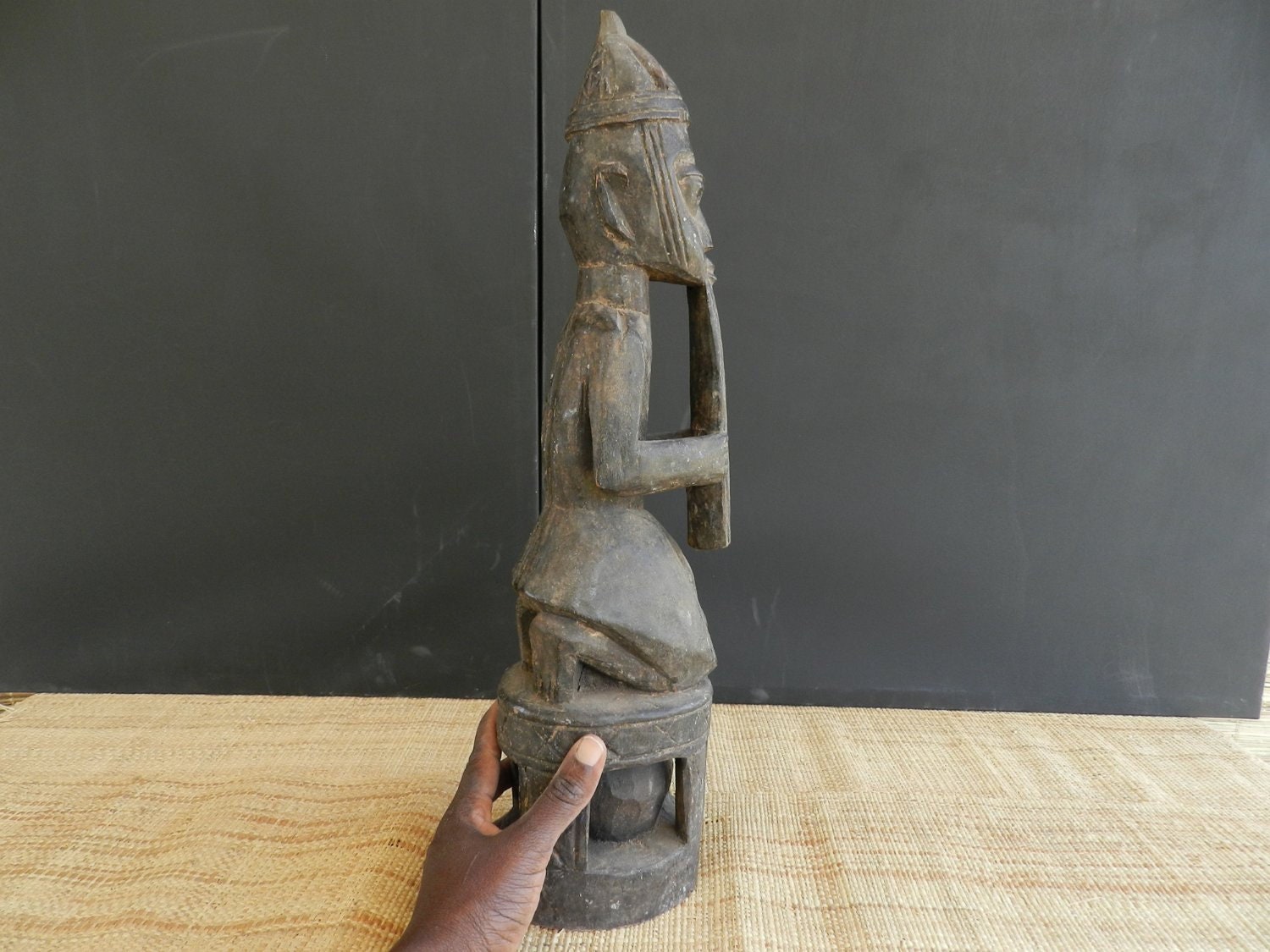Phallic Sculpture of Enigma Genius Large Penis, Wood Fetish Presenter ...