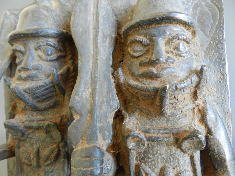 Bronze Plaque Oba Warrior Armor Sword Edo Ife Nigeria, Levant Sword or ...