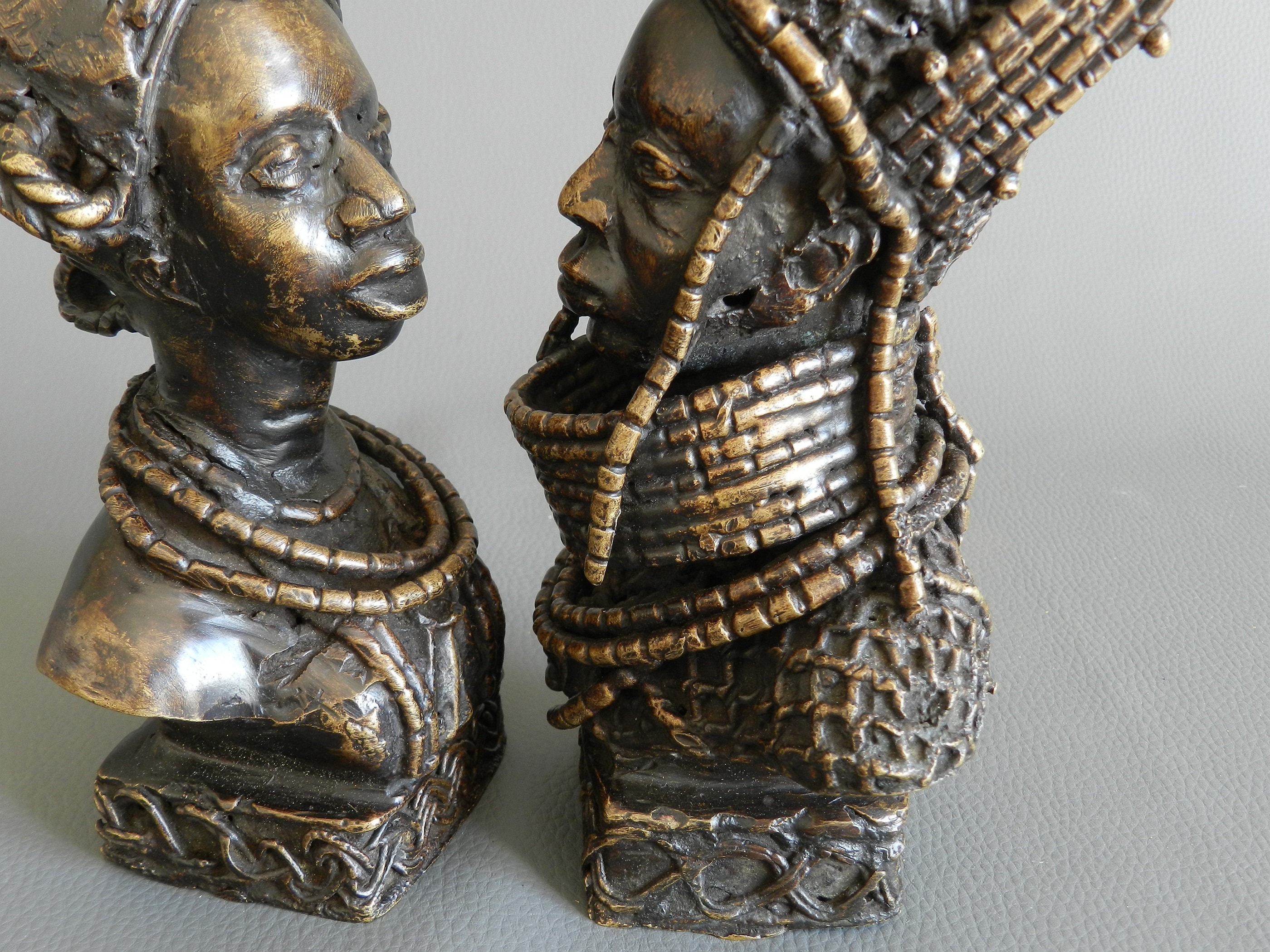 Couple Bronze Ife Black Gold Oba Kingdom Iyoba Luxury Bronze - Etsy