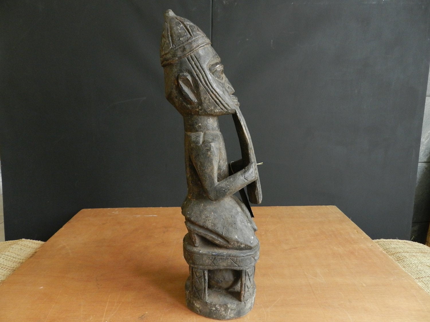 Orisa Elegba-eshu, Phallic Sculpture of Enigma Genius Large Penis, Presidente Fetish of Wood ...