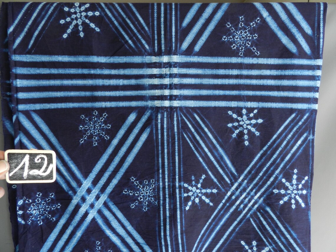 Indigo Tie and Dye Fabric Best Rare Adire Nigeria Cotton, Blue Cotton ...
