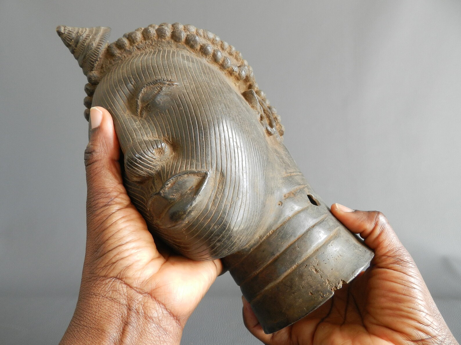 Crowned Head Bronze Ife Edo Nigeria Yoruba Lejua Oba Oni - Etsy