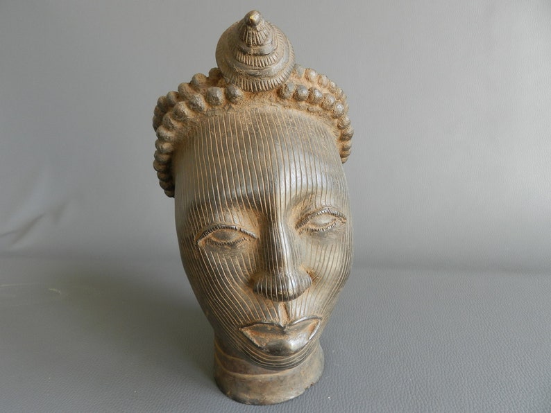 Crowned Head Bronze Ife Edo Nigeria Yoruba Lejua Oba Oni - Etsy