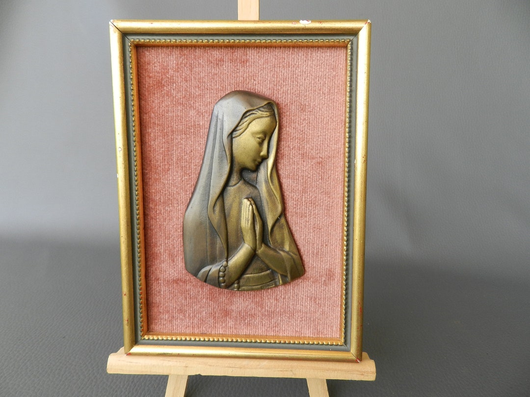 Virgin Mary in Bronze Veil and Rosary, Our Lady of Lourdes, Our Lady of ...
