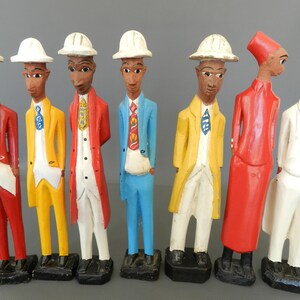 African Colon Statue, Painted Wood, Colonial Sculpture With Jacket and ...